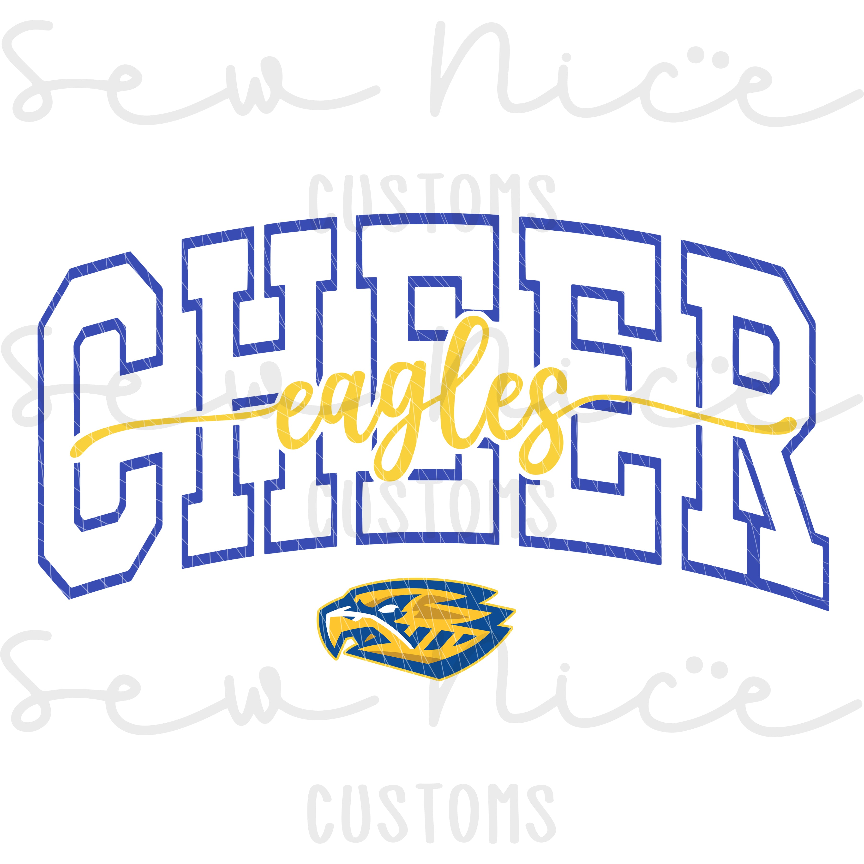 SP CHEER Eagles Script – Sew Nice Customs