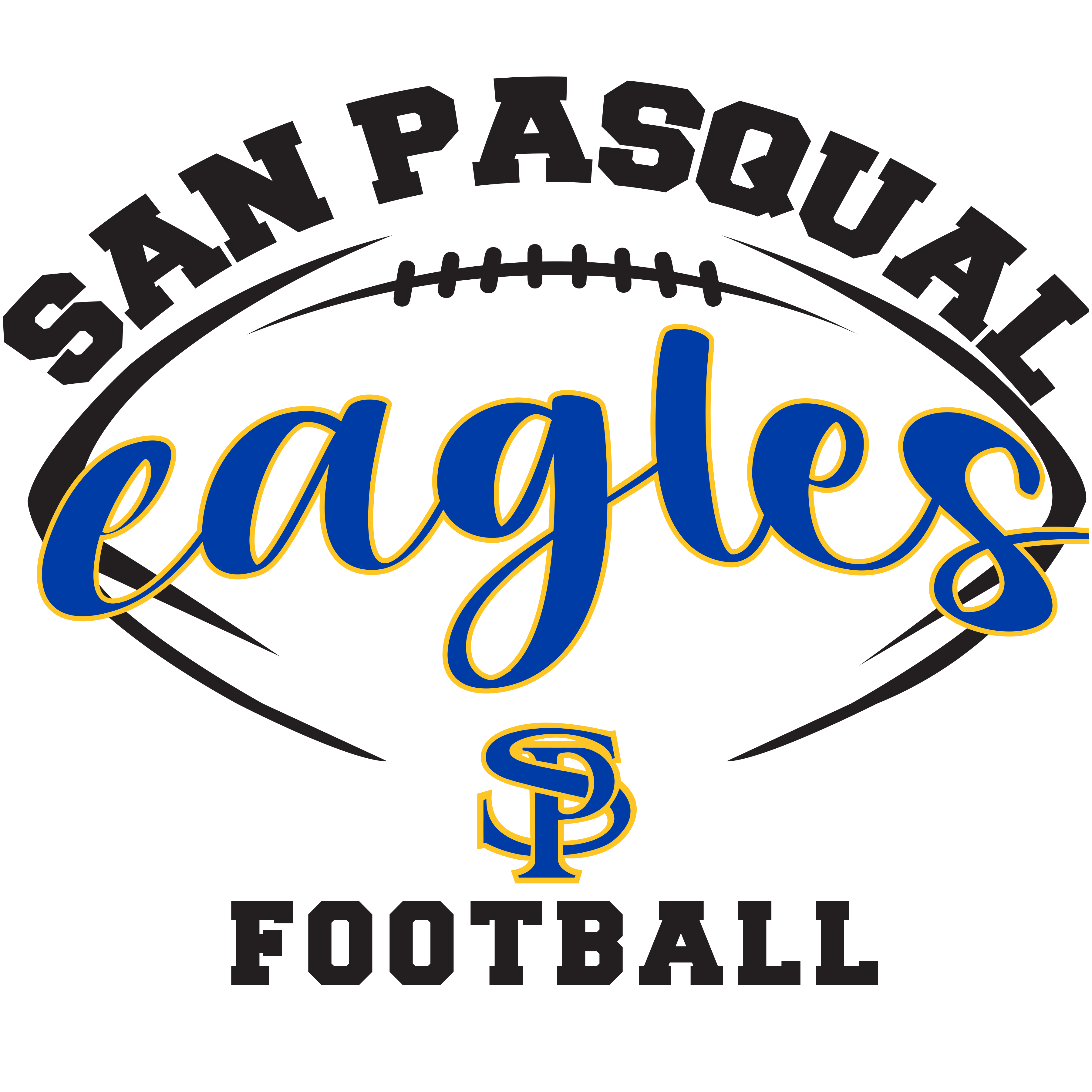San Pasqual Football- SP Script Football – Sew Nice Customs